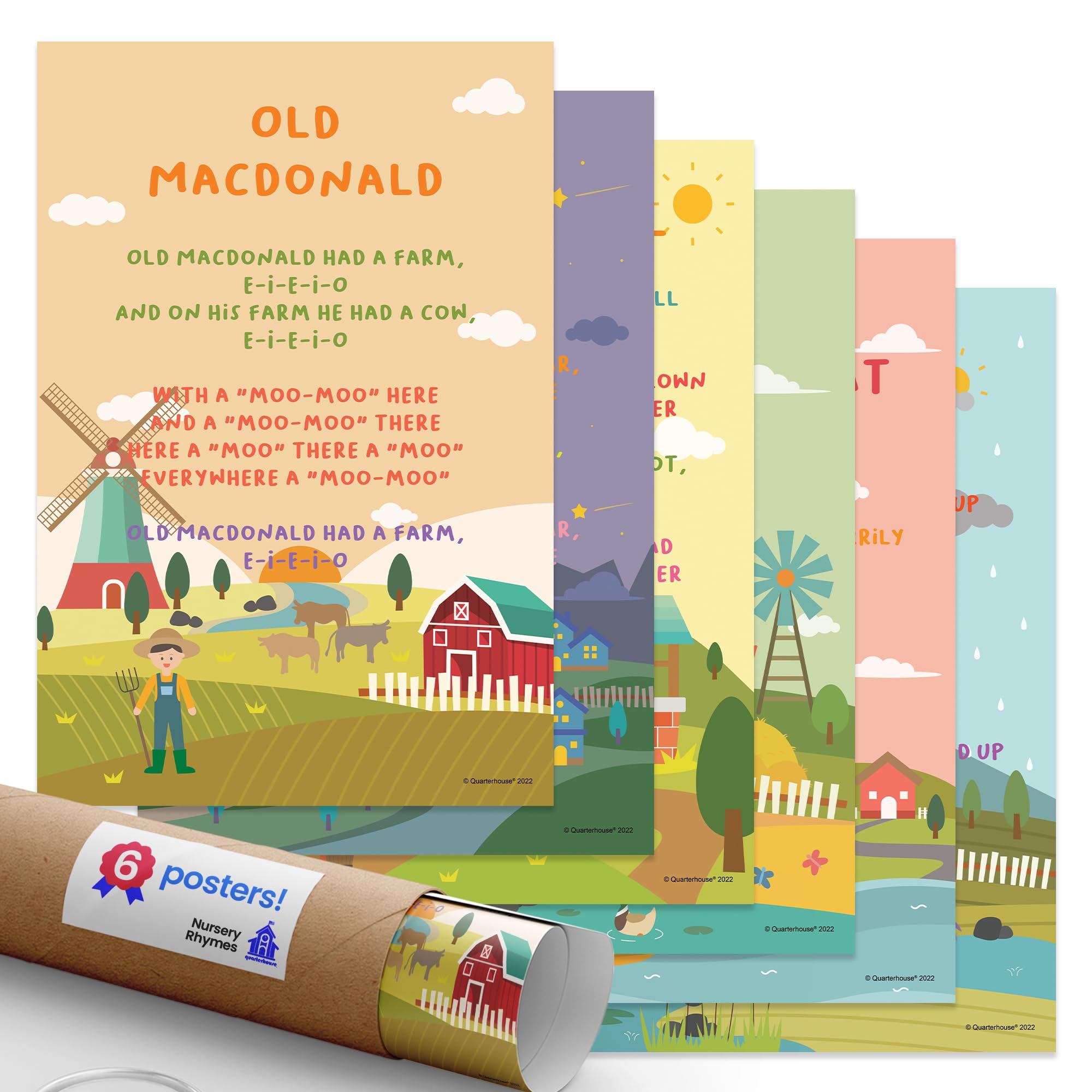 Quarterhouse Nursery Rhymes Poster Set, Elementary Classroom Learning ...