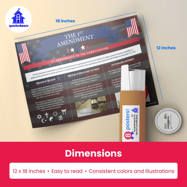 Quarterhouse 27 Amendments to the US Constitution (Bill of Rights Incl ...