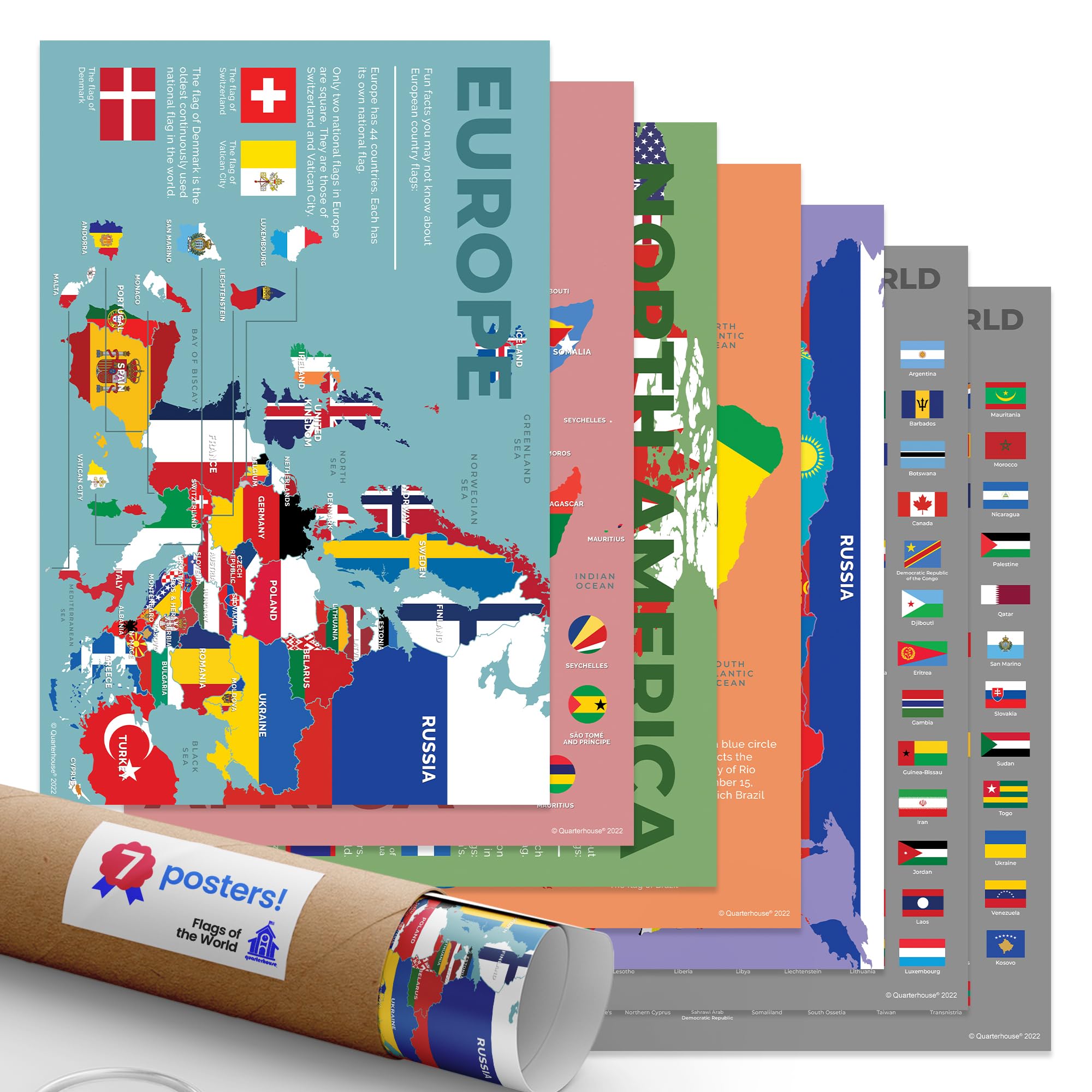 Quarterhouse Flags of the World Poster Set, Social Studies Classroom L ...
