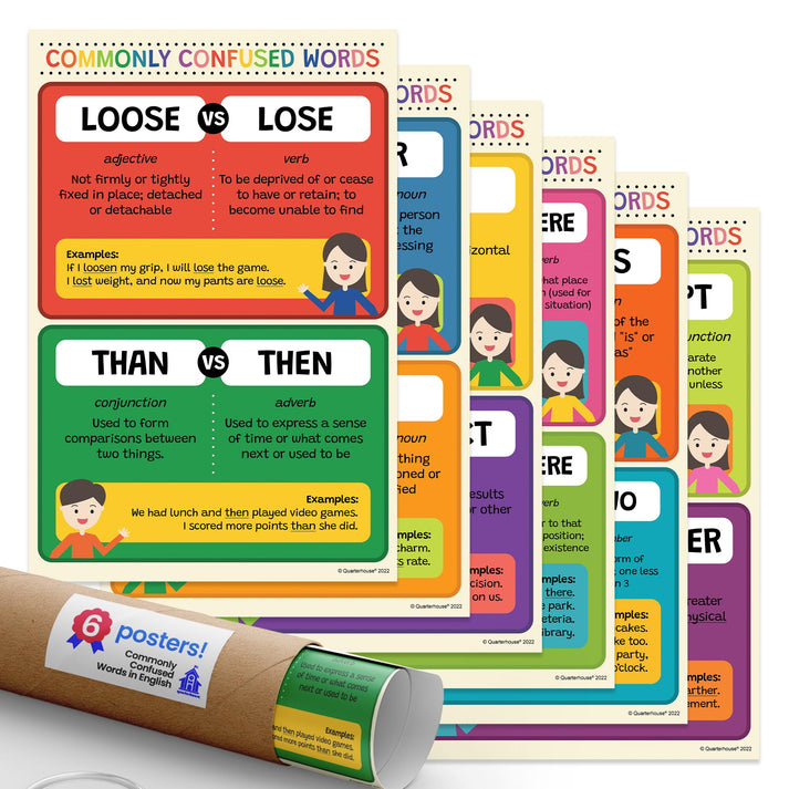 Quarterhouse Commonly Confused Words in English Poster Set, English ...
